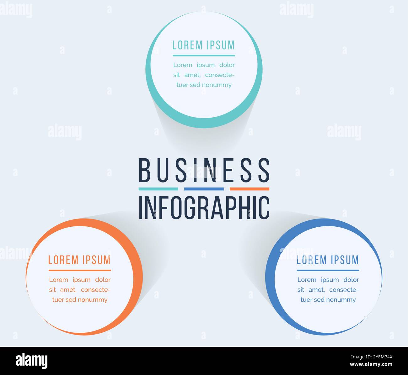 Circle Infographic design 3 steps, objects, elements or options ...
