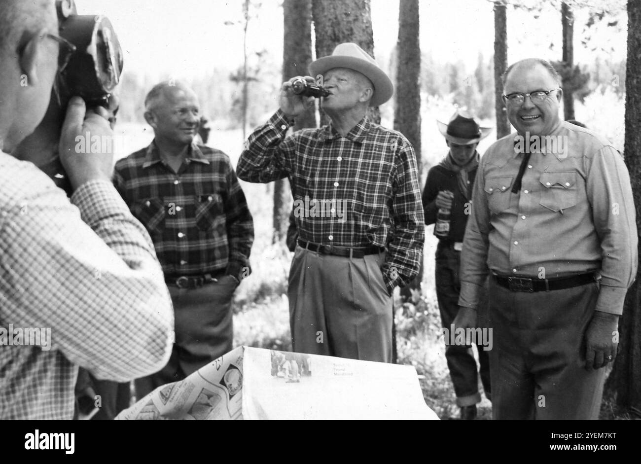Snapshot of President Dwight Eisenhower drinking a Pepsi while on ...