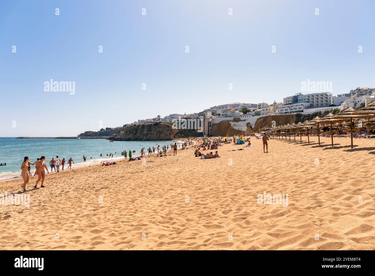 Portugal, Algarve Region, Albufeira, Praia do Peneco (Beach Stock Photo ...