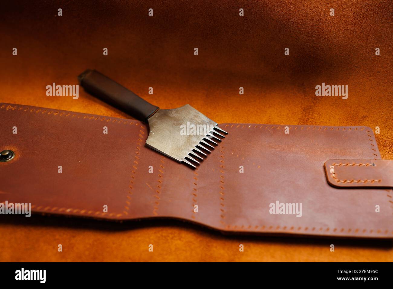 The process of production of leather goods. Materials and tools for ...