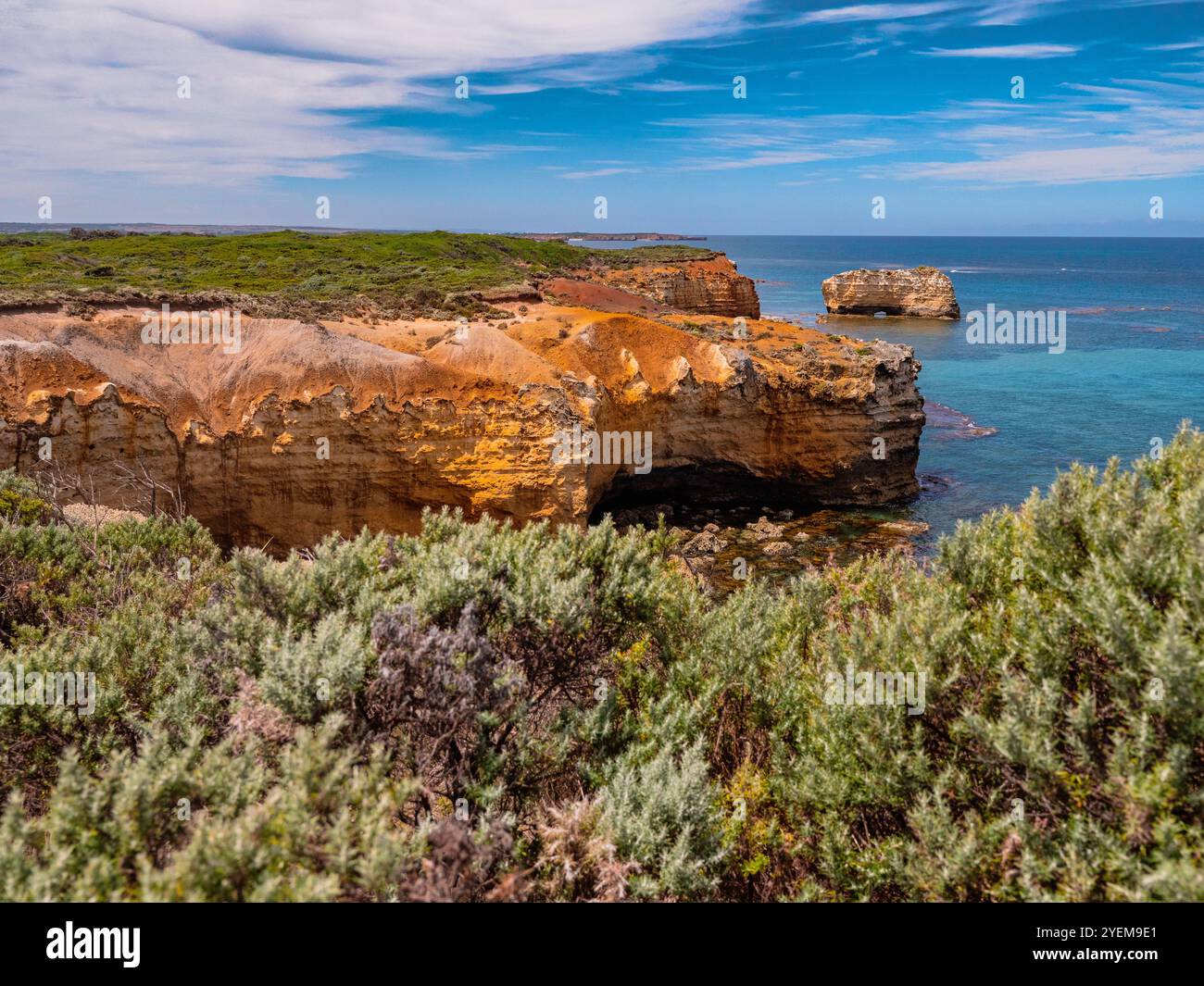 Stunning coastal cliffs and waves along Australia’s Great Ocean Road in ...