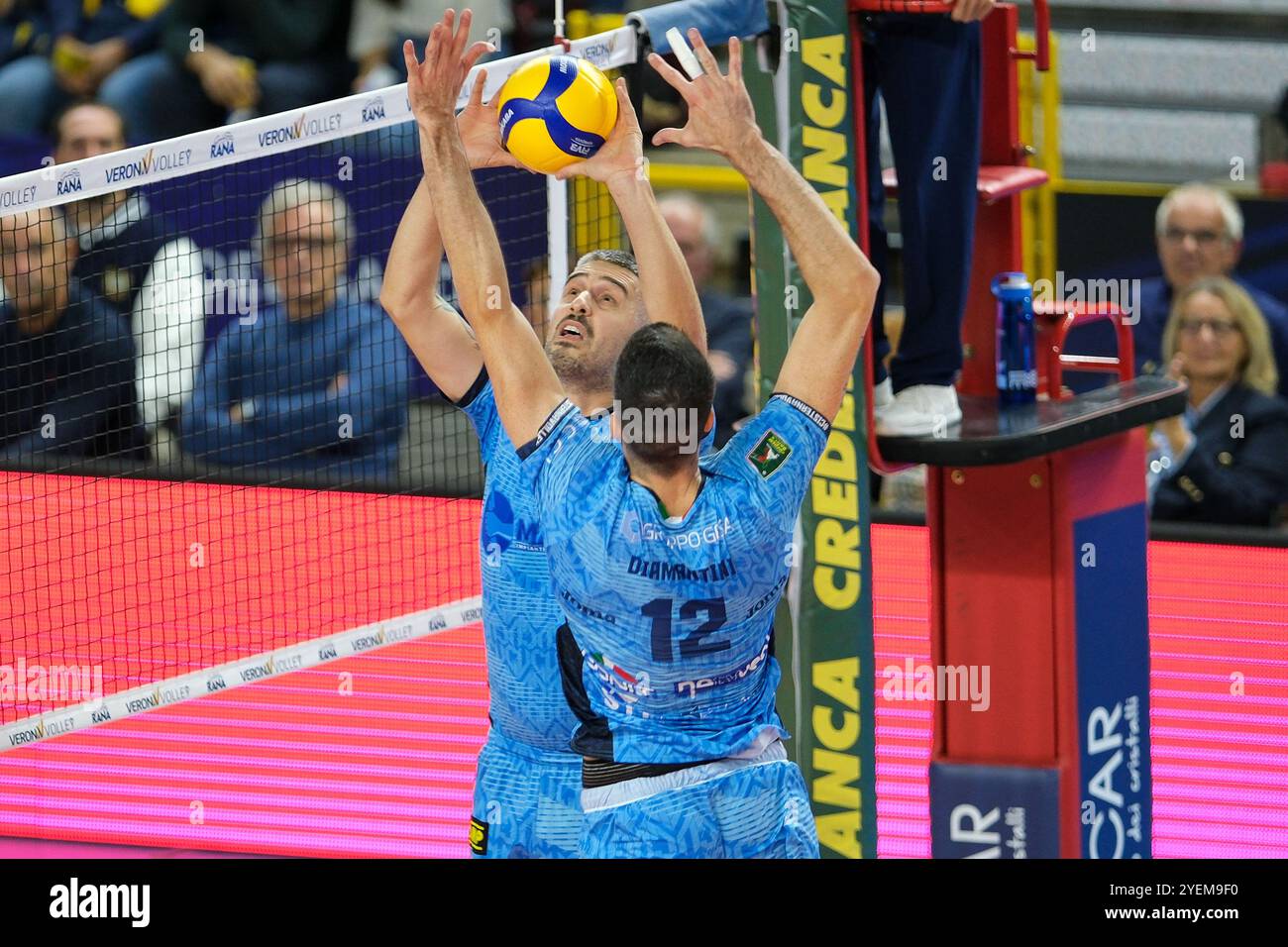 Set of Michele Baranowicz of Cisterna Volley during the match between Rana Verona and Cisterna ...