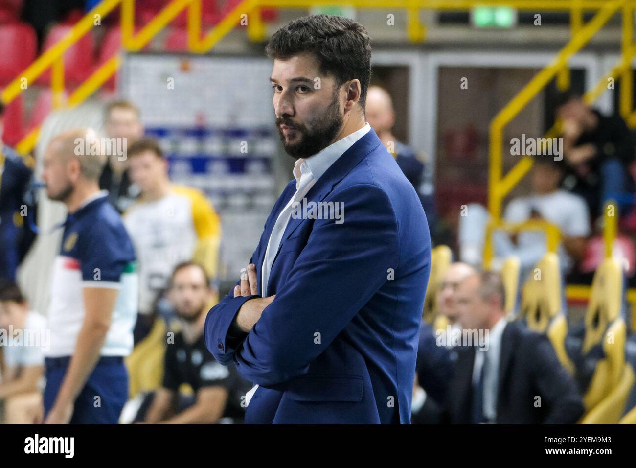 Guillermo Falasca head coach of Cisterna Volley during the match ...