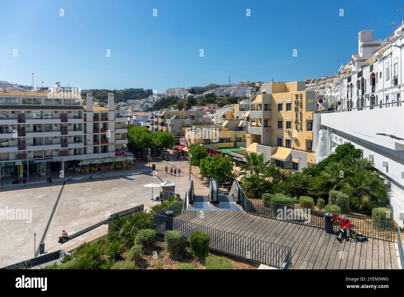 Portugal, Algarve Region, Albufeira, Bars and Restaurants on the Praça ...