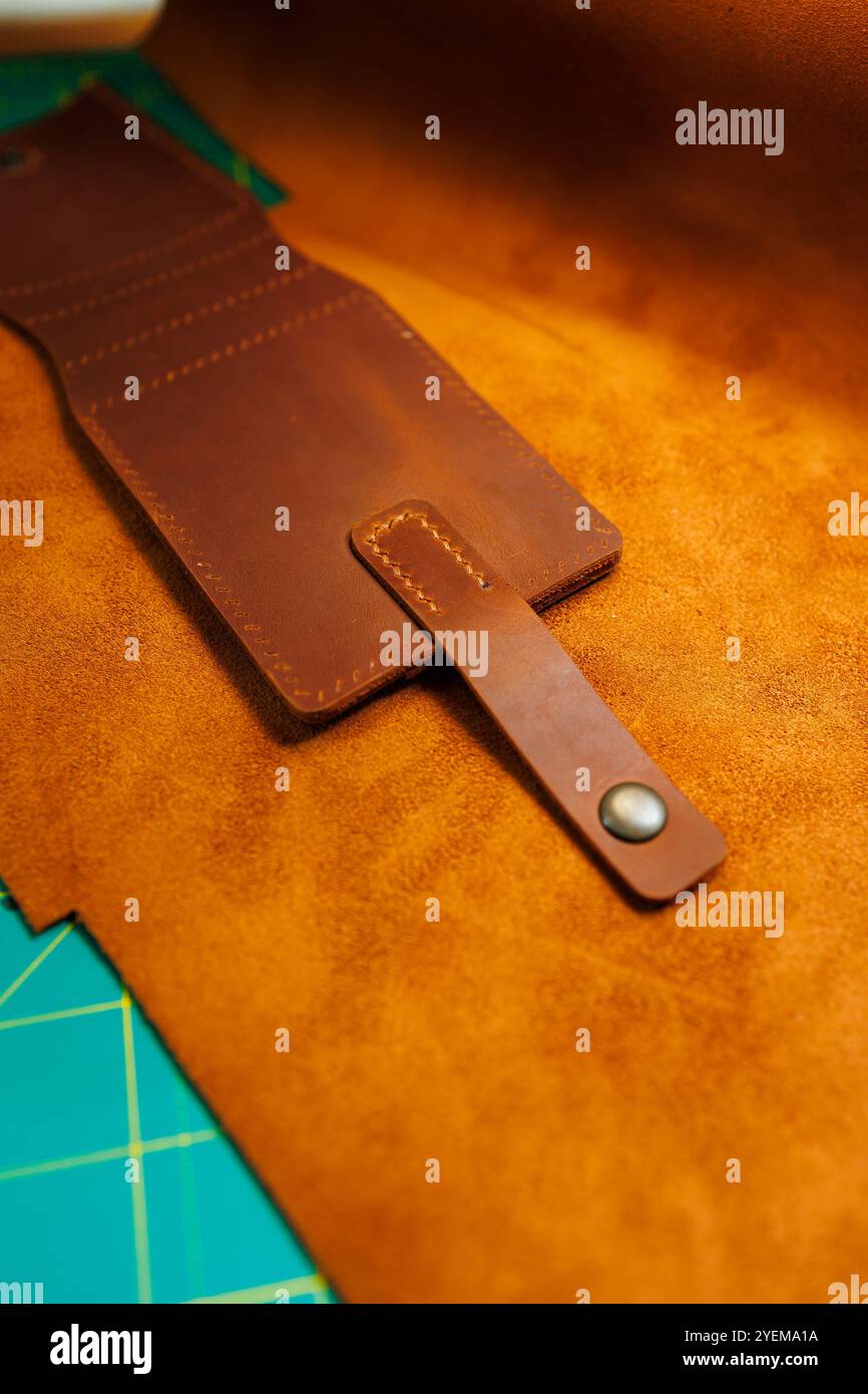 The process of production of leather goods. Materials and tools for ...