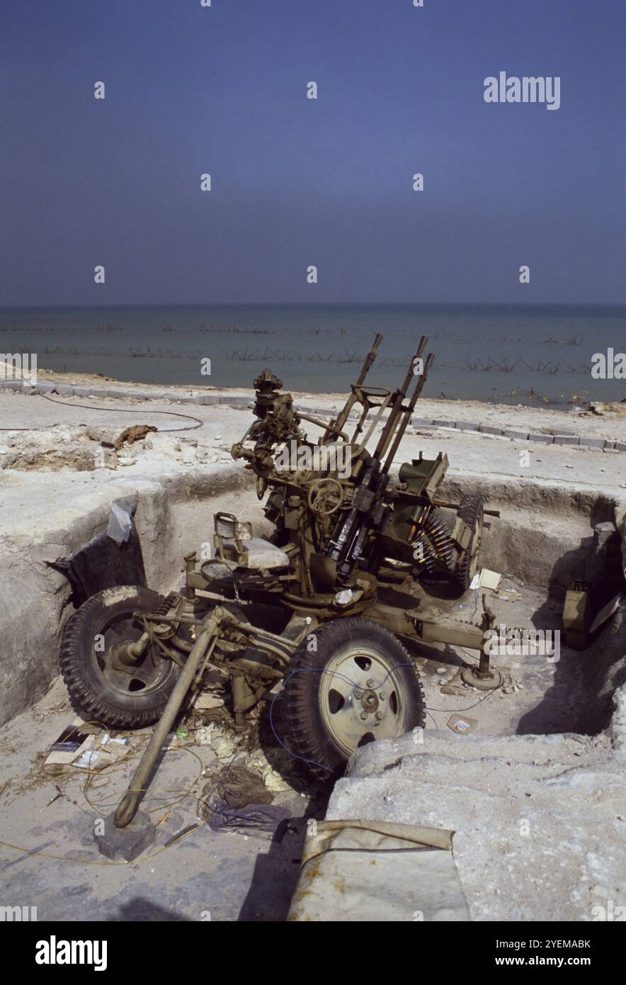 First Gulf War: 10th March 1991 An abandoned Iraqi ZPU-4 14.5mm Quad ...