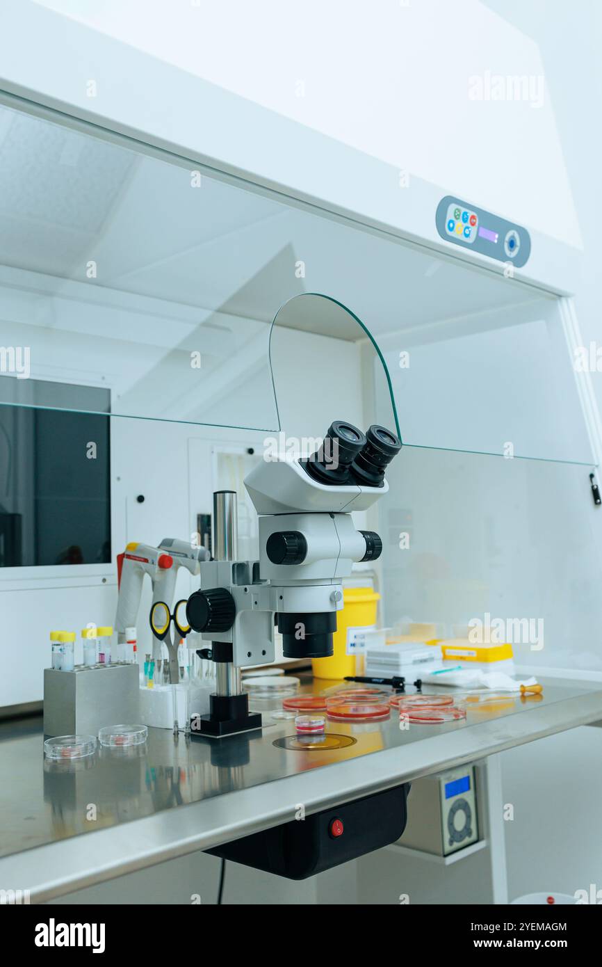 Modern multifunctional medical microscope, modern medical equipment ...