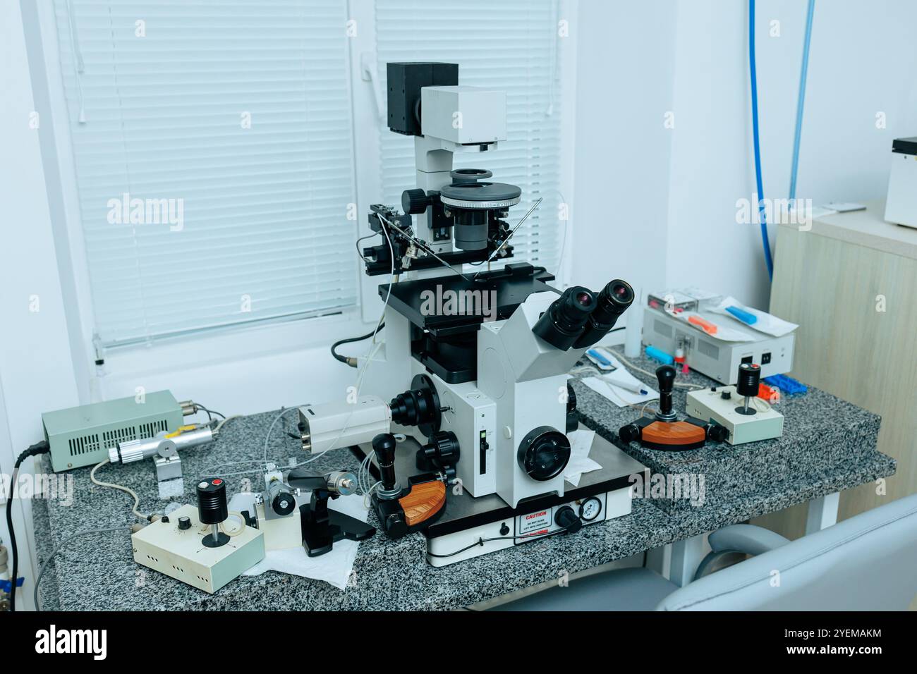 Modern multifunctional medical microscope, modern medical equipment ...