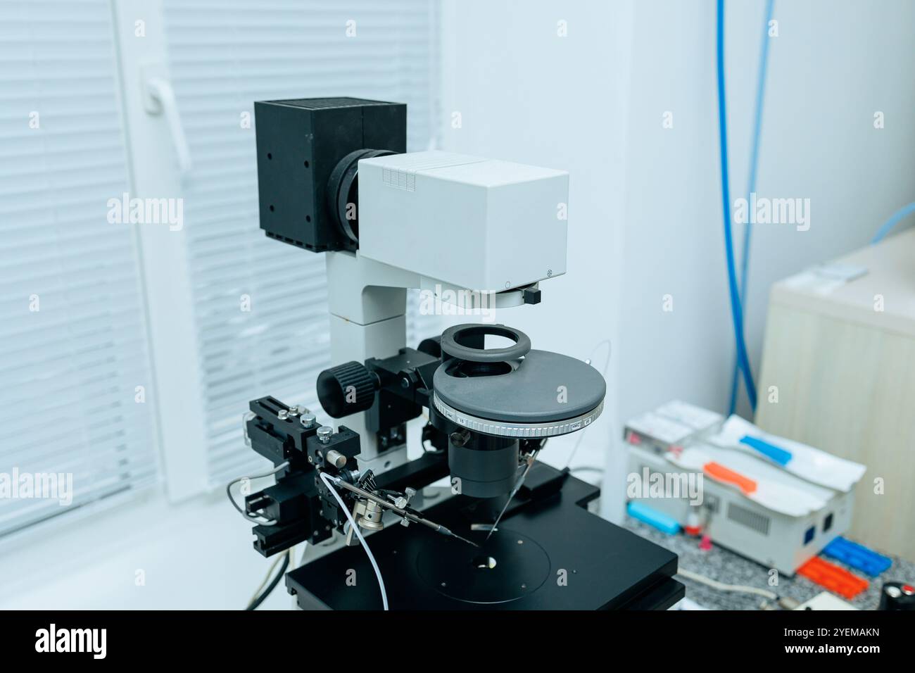 Modern multifunctional medical microscope, modern medical equipment ...