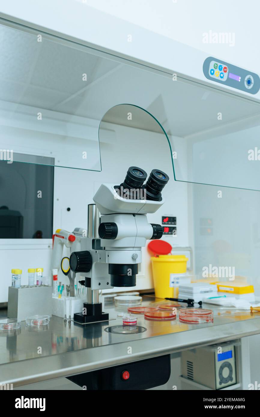 Modern multifunctional medical microscope, modern medical equipment ...