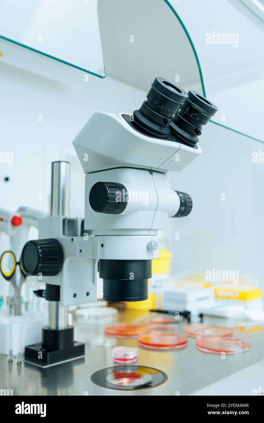 Modern multifunctional medical microscope, modern medical equipment ...