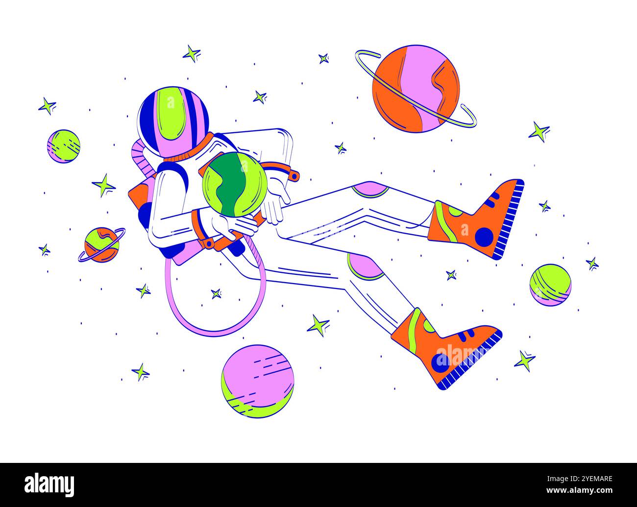 Astronaut floating in zero gravity Stock Vector Images - Alamy