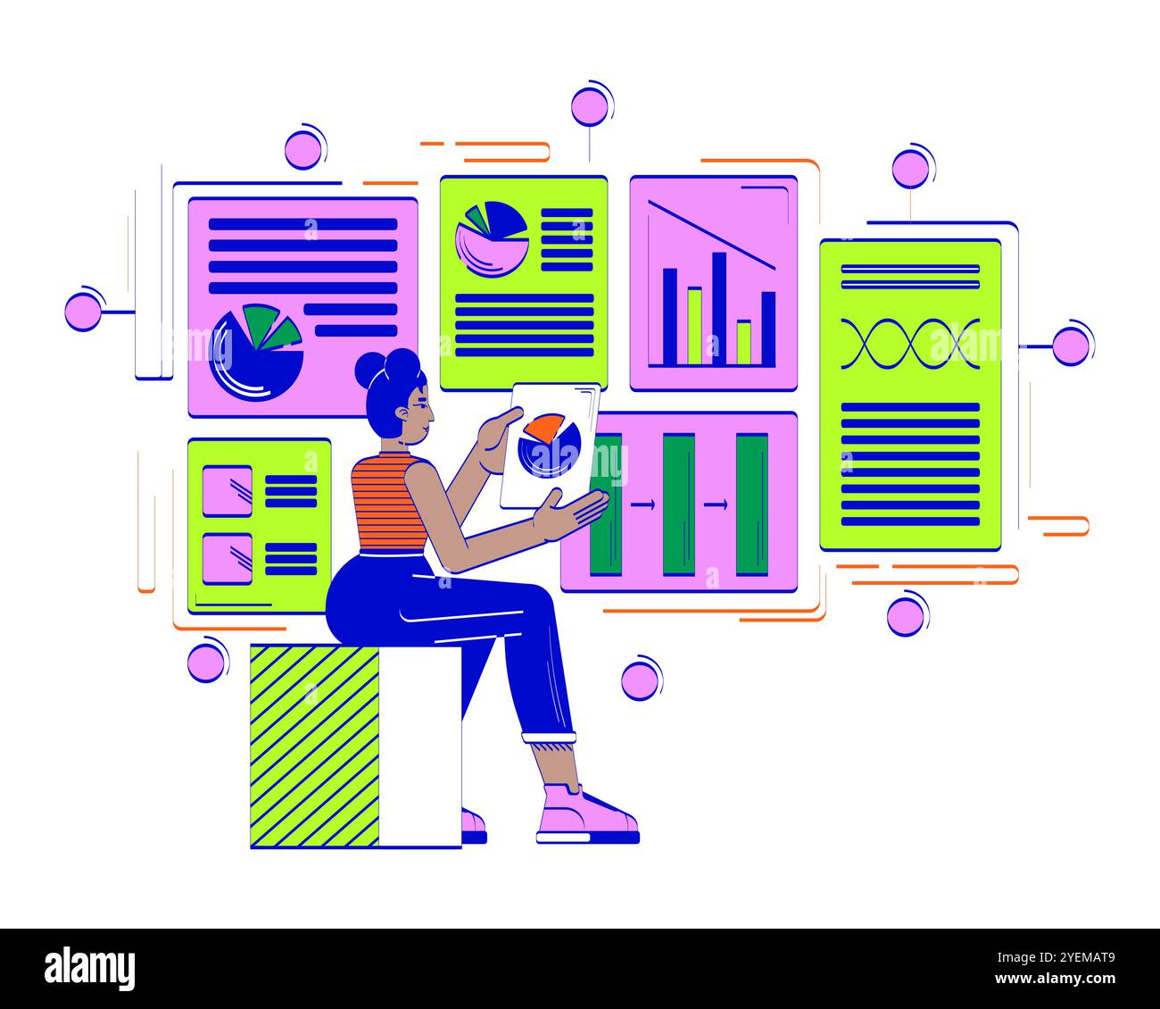 Data-driven product management doodle illustration concept Stock Vector ...