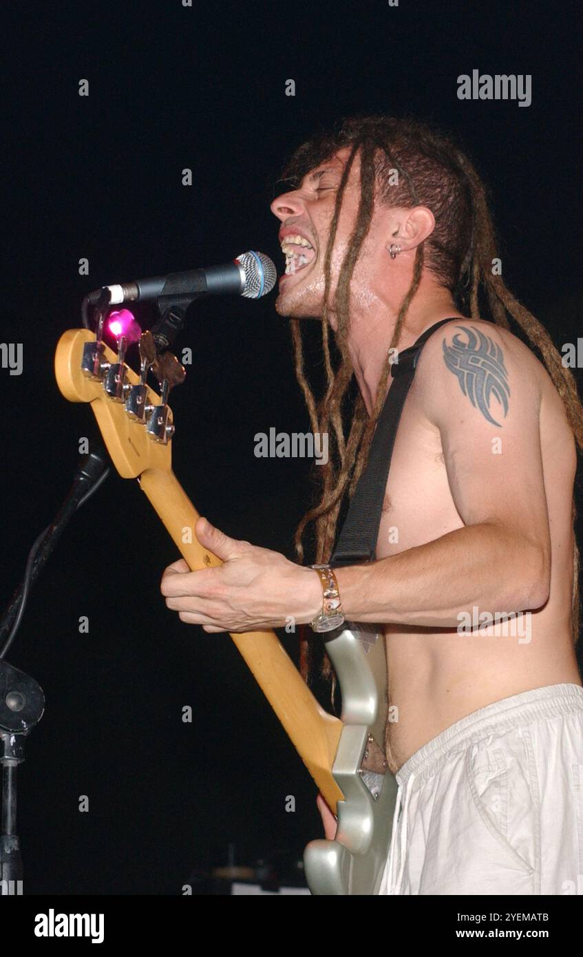 Milan Italy 06/07/2002: Gabriele "Paletta" Mantegazza bassist of the ...