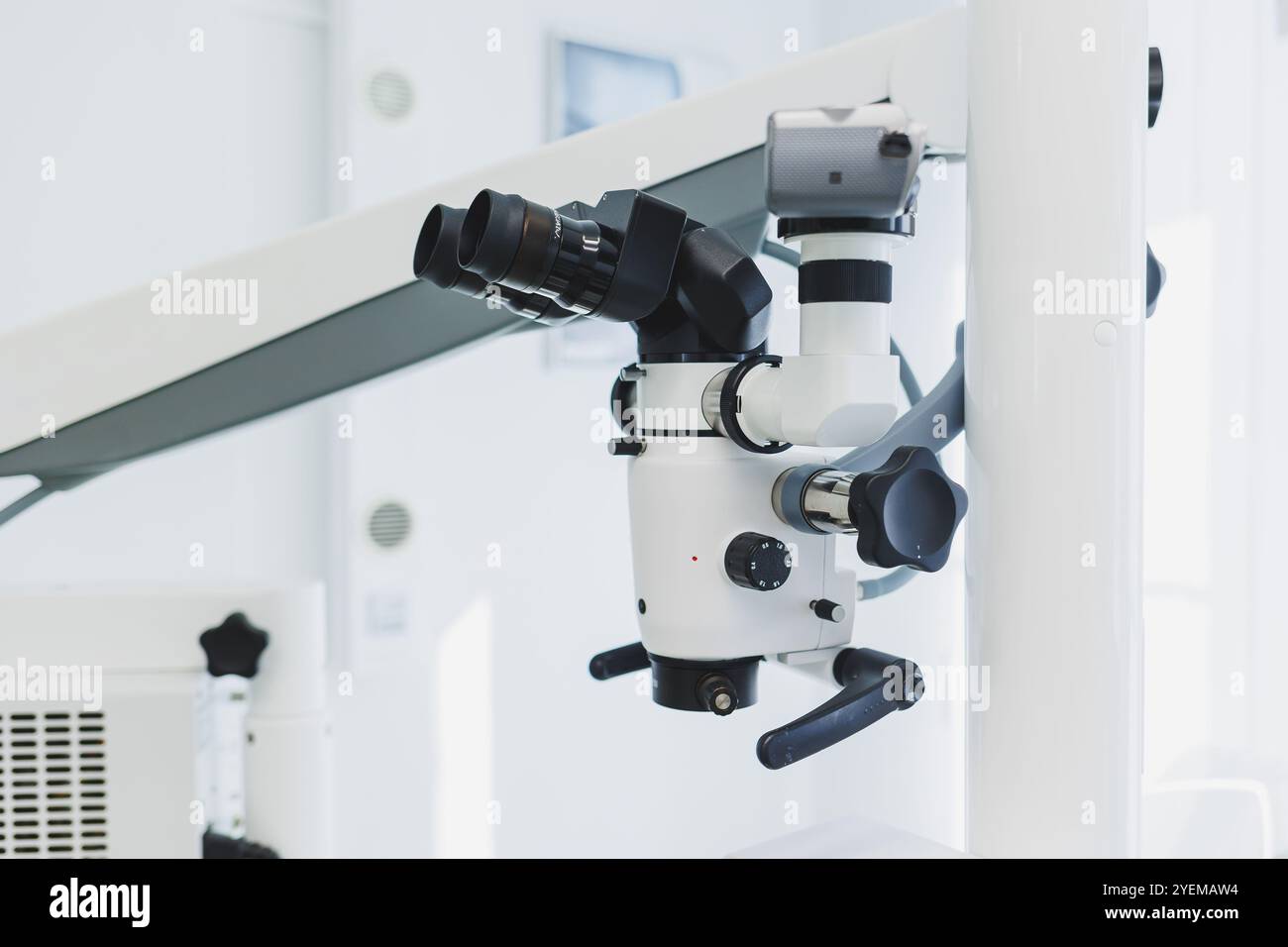 Dental microscope in a modern dental office. Modern dental treatment ...