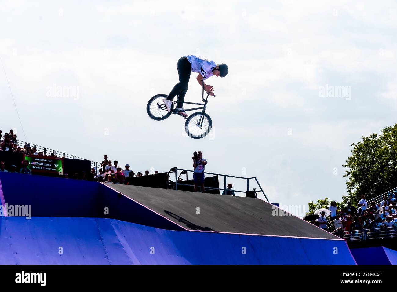 Justin Dowell (USA) competes in the Cycling BMX Freestyle Men's Park ...
