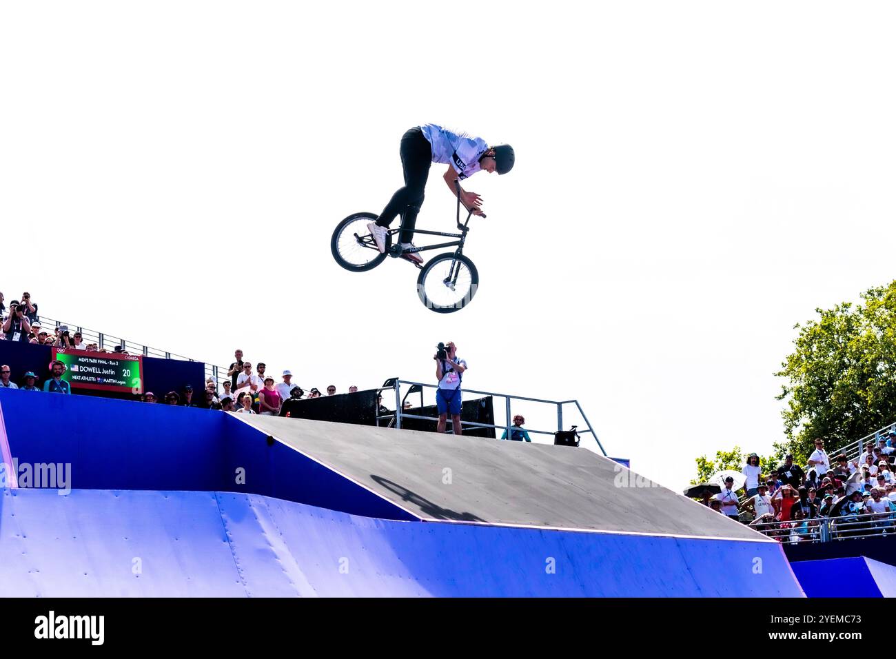 Justin Dowell (USA) competes in the Cycling BMX Freestyle Men's Park ...
