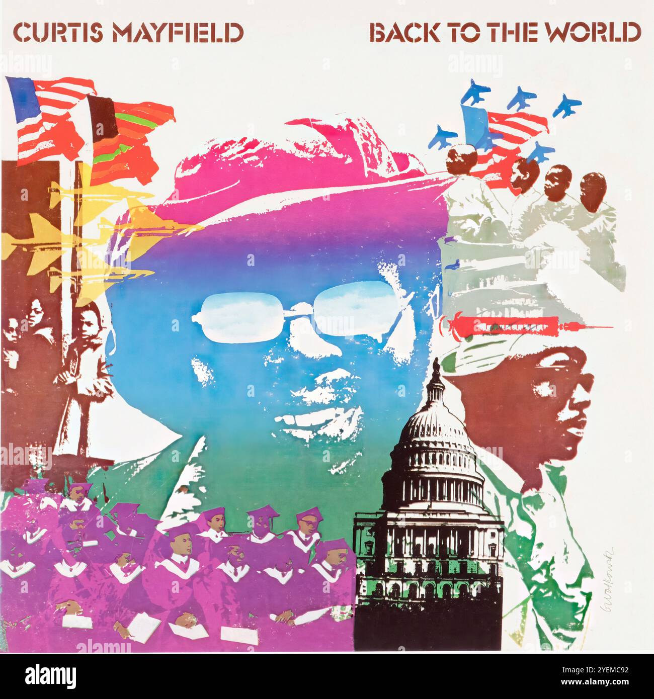 CURTIS MAYFIELD - BACK TO THE WORLD - Original Vinyl Cover Stock Photo ...