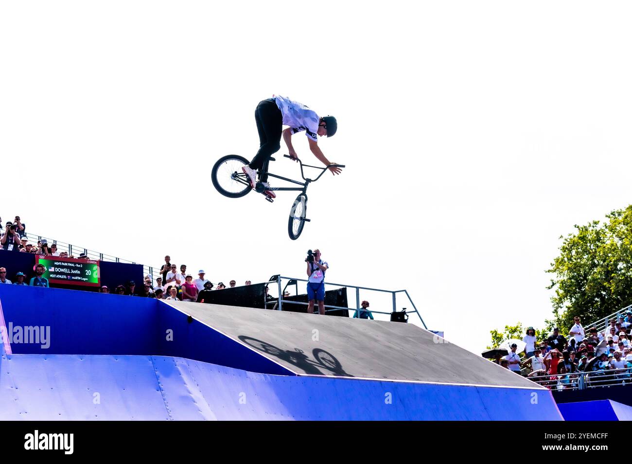 Justin Dowell (USA) competes in the Cycling BMX Freestyle Men's Park ...