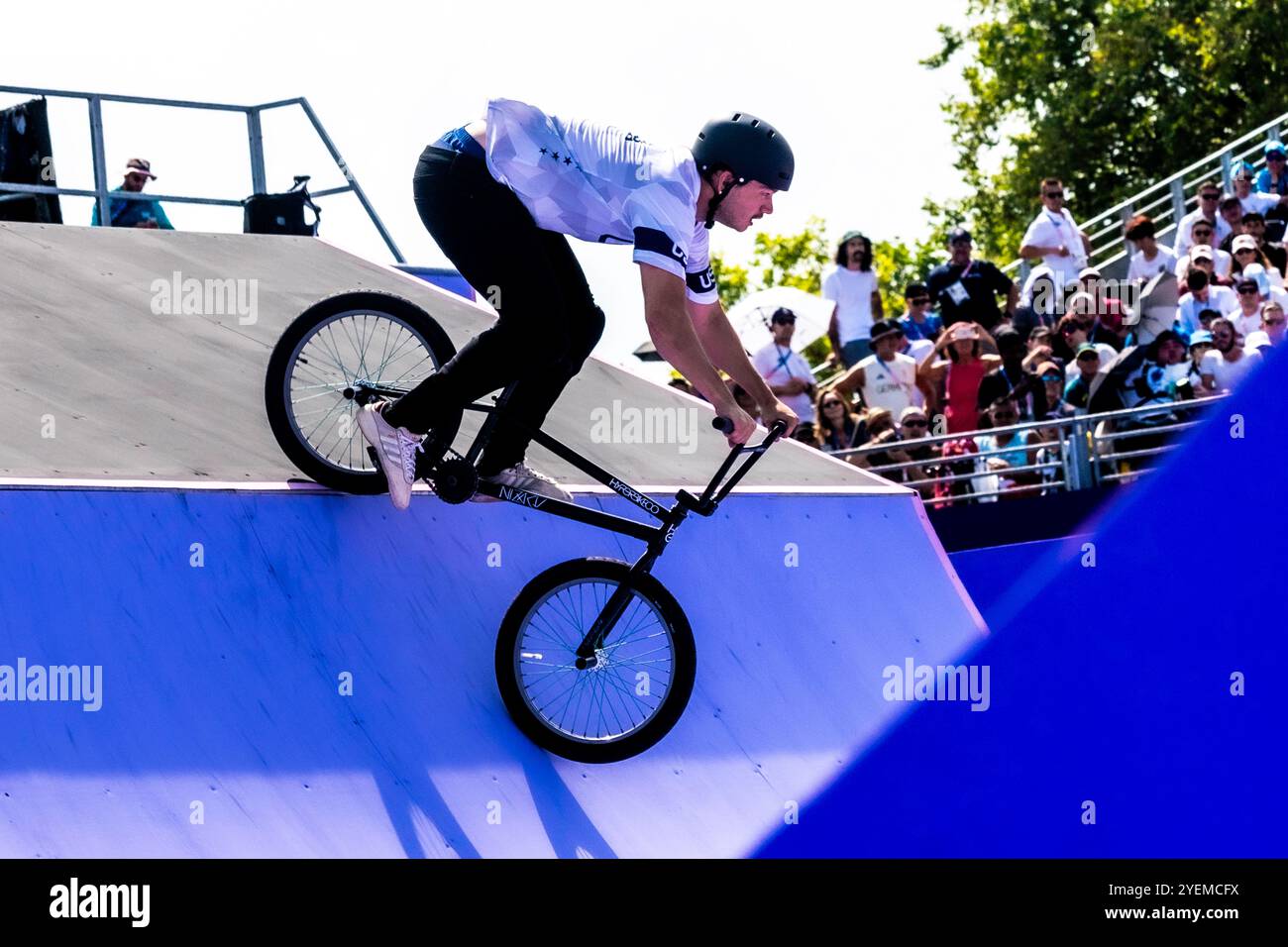 Justin Dowell (USA) competes in the Cycling BMX Freestyle Men's Park ...