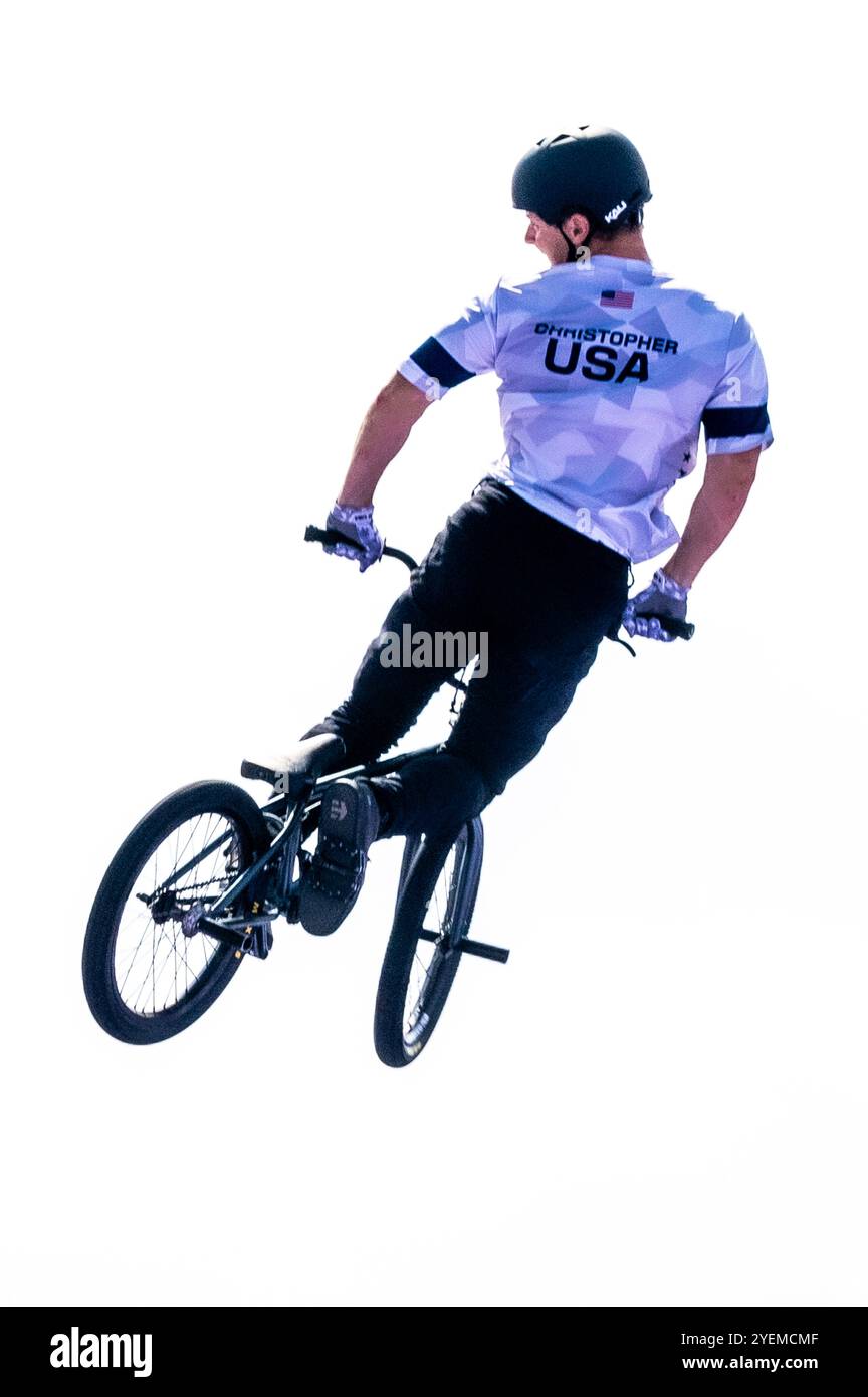 Marcus Christopher (USA) competes in the Cycling BMX Freestyle Men's ...