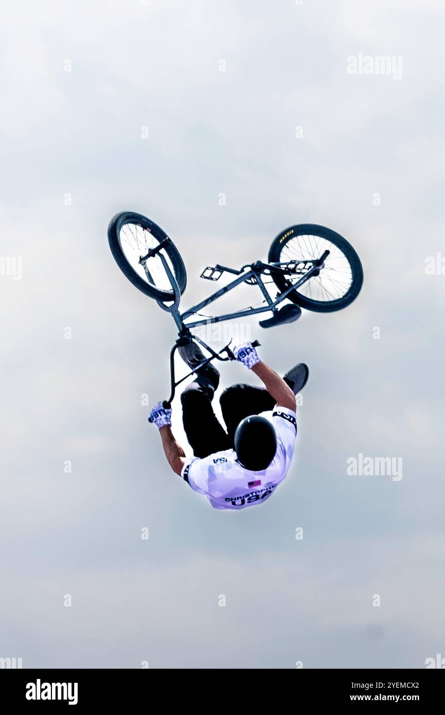 Marcus Christopher (USA) competes in the Cycling BMX Freestyle Men's ...