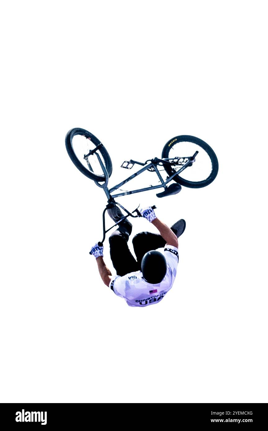 Marcus Christopher (USA) competes in the Cycling BMX Freestyle Men's ...