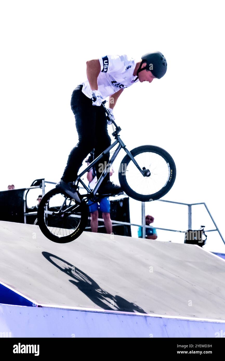 Marcus Christopher (USA) competes in the Cycling BMX Freestyle Men's ...