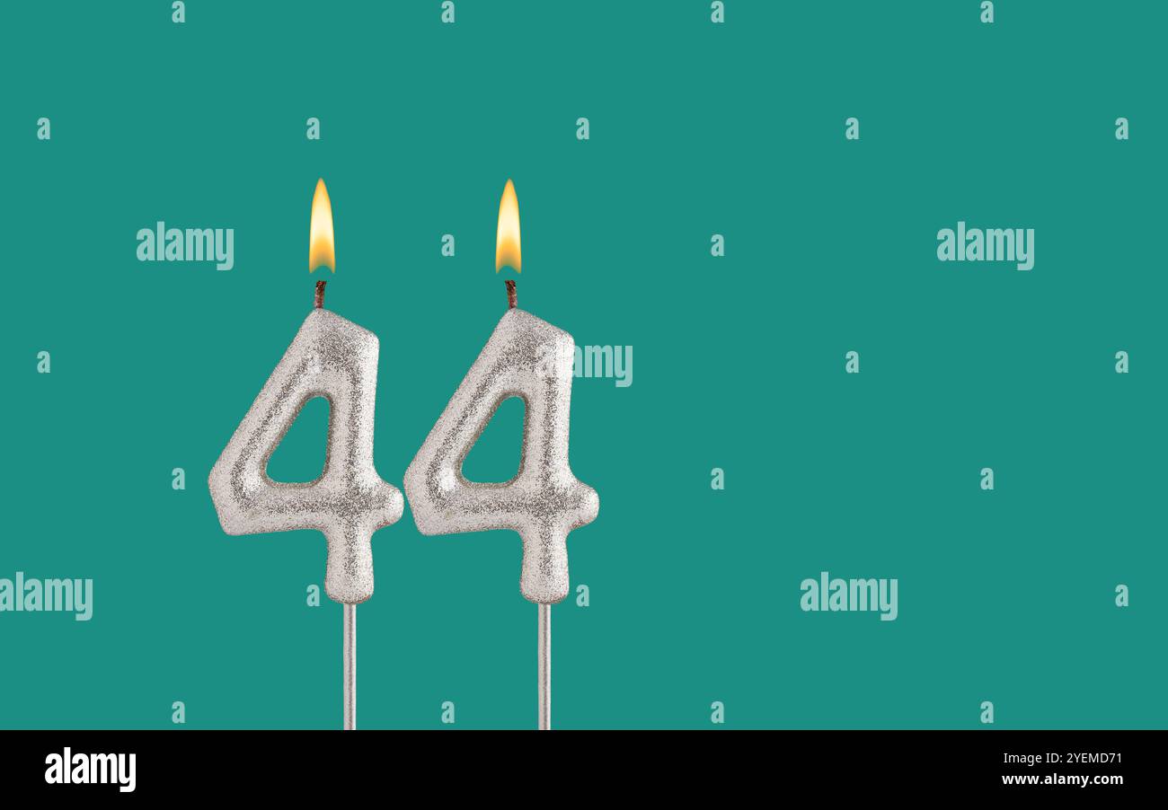 Birthday card on a green background - Candle in the shape of the number ...