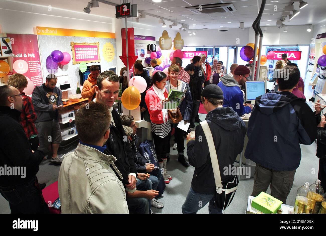 Many people in line for the new iPhone, from Apple, which was released ...