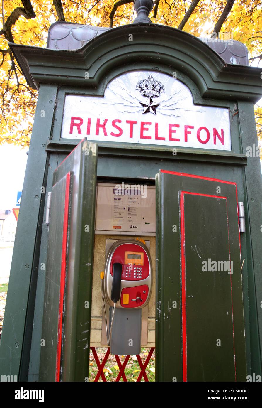 An old phone booth, Vadstena, Sweden Stock Photo - Alamy