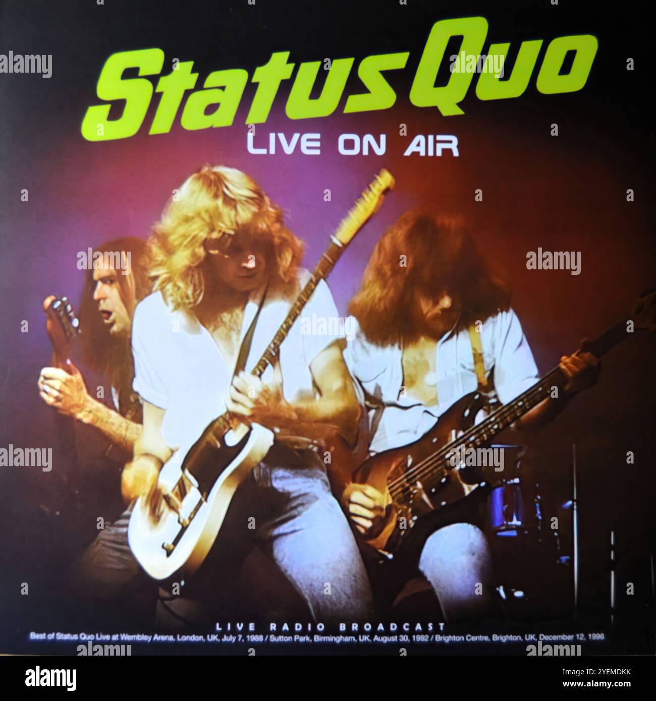 Status Quo - Live On Air - Original Vinyl Cover Stock Photo - Alamy