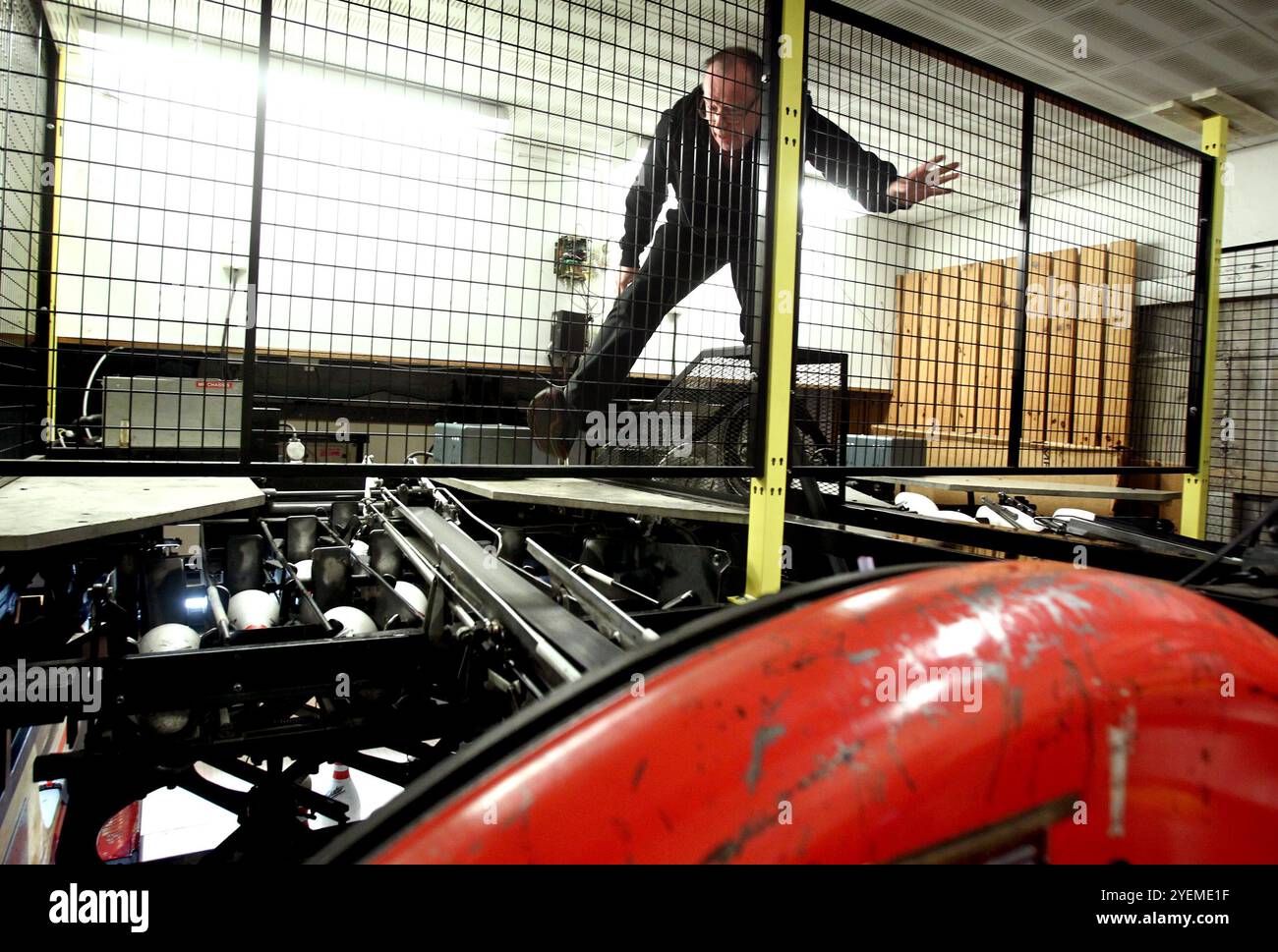 Ten-pin bowling, behind the scenes Stock Photo - Alamy