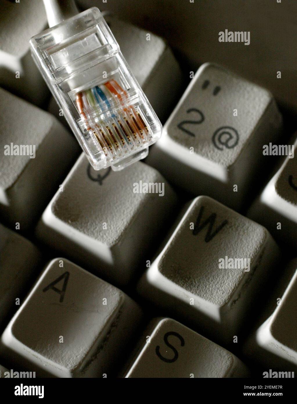 Network cable on a keyboard Stock Photo - Alamy