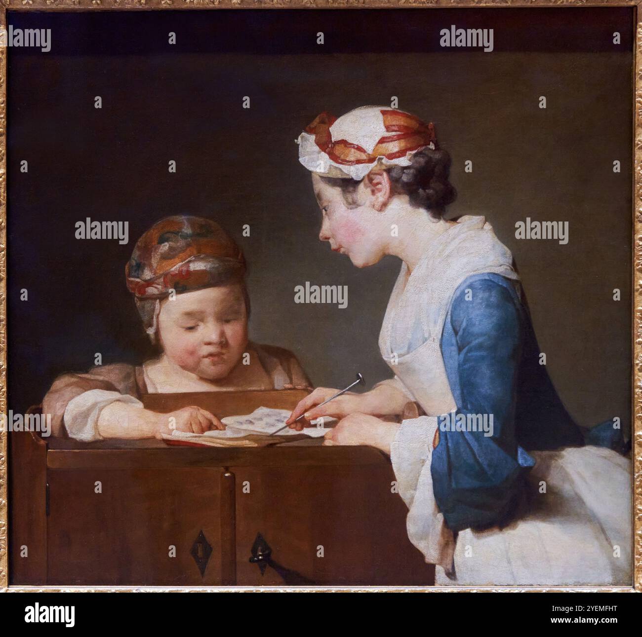The Young Schoolmistress, about 1737, Jean-Siméon Chardin (1699-1779 ...