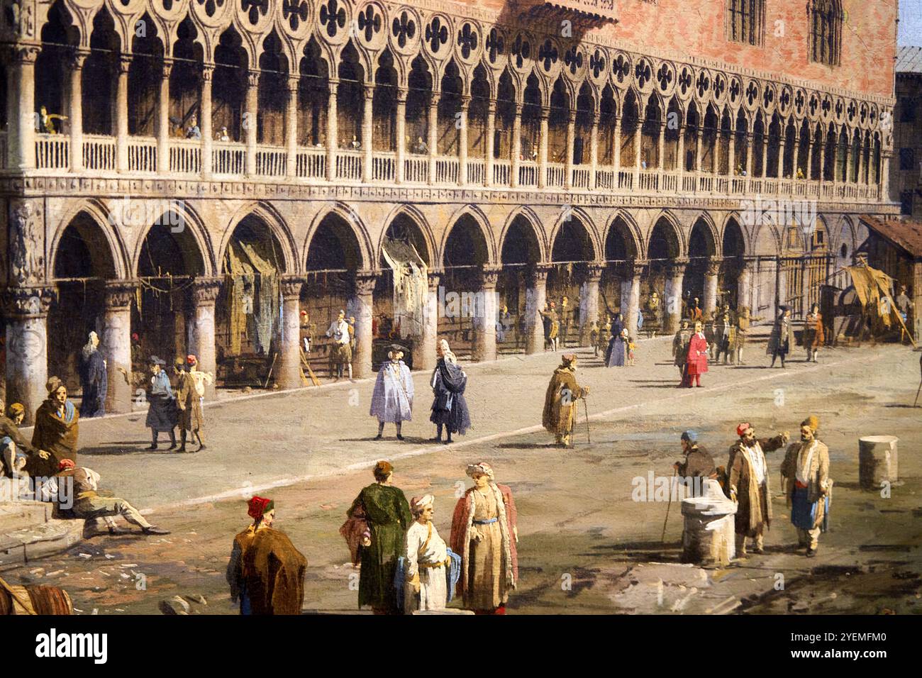 Detail, Venice: The Doge's Palace and the Riva degli Schiavoni, late ...