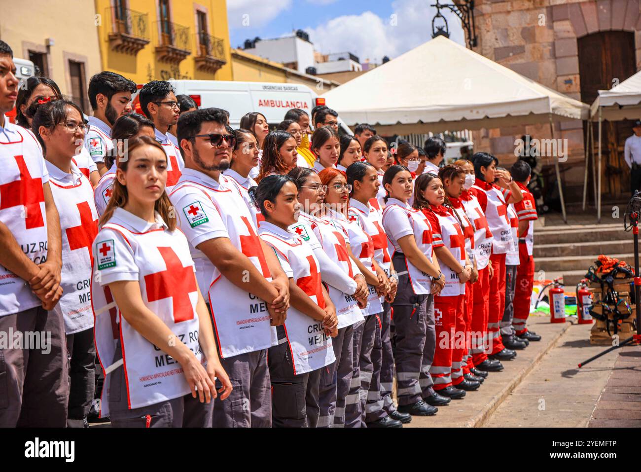 Paramedics from the Mexican Red Cross at a public event of the ...