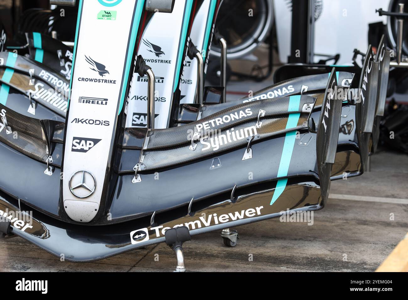 Mercedes AMG F1 Team W15, mechanical detail front wing during the ...