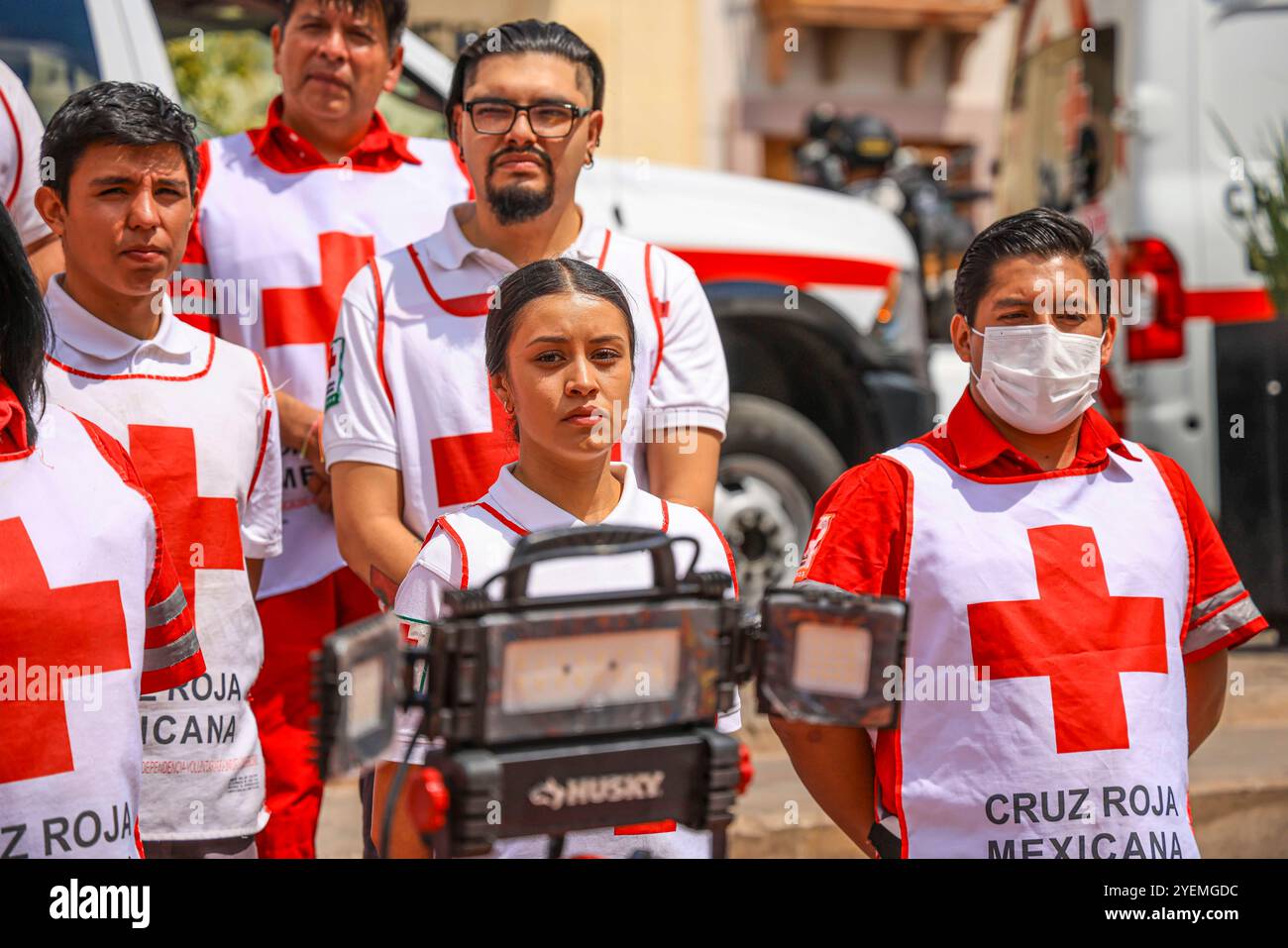 Paramedics from the Mexican Red Cross at a public event of the ...
