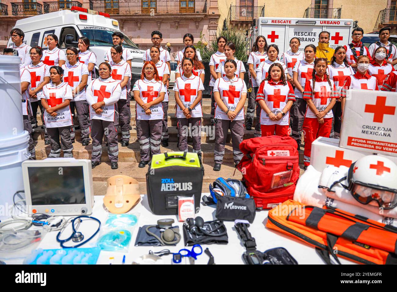 Paramedics from the Mexican Red Cross at a public event of the ...