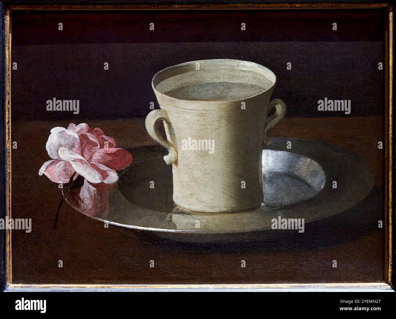 Cup of Water and a Rose on a Silver Plate, 1630, Francisco de Zurbarán ...
