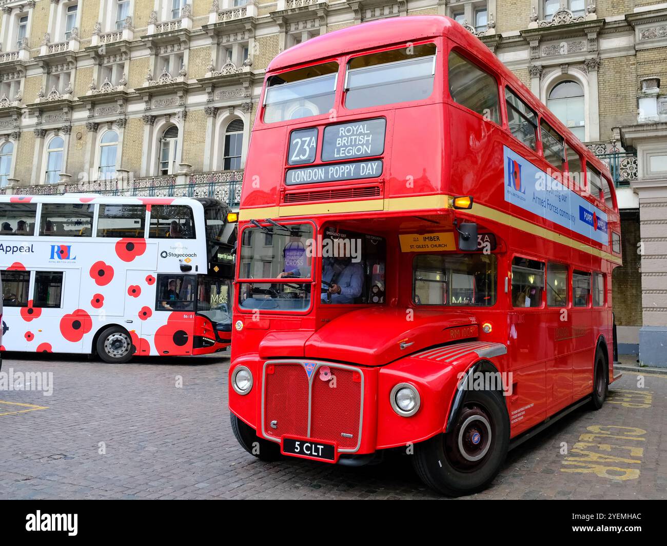 Royal british legion london bus hi-res stock photography and images - Alamy