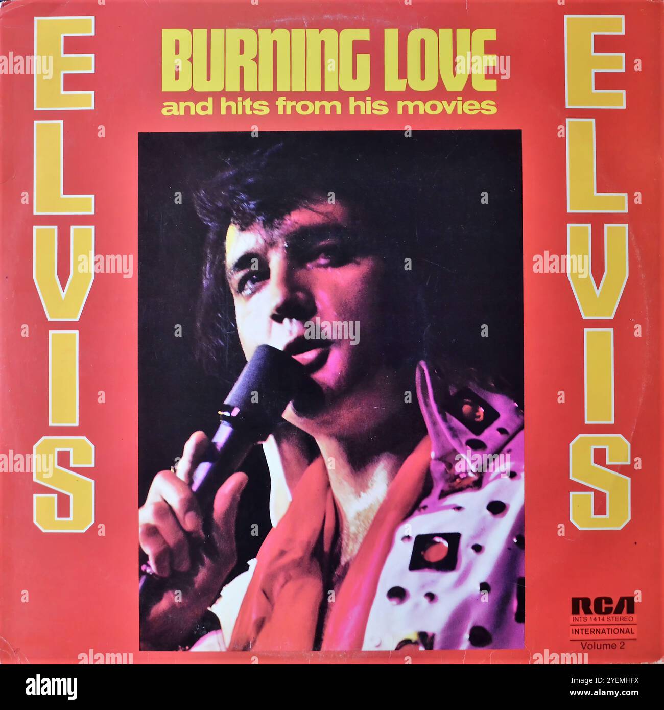 Elvis Presley - Burning Love - Original Vinyl Cover Stock Photo - Alamy