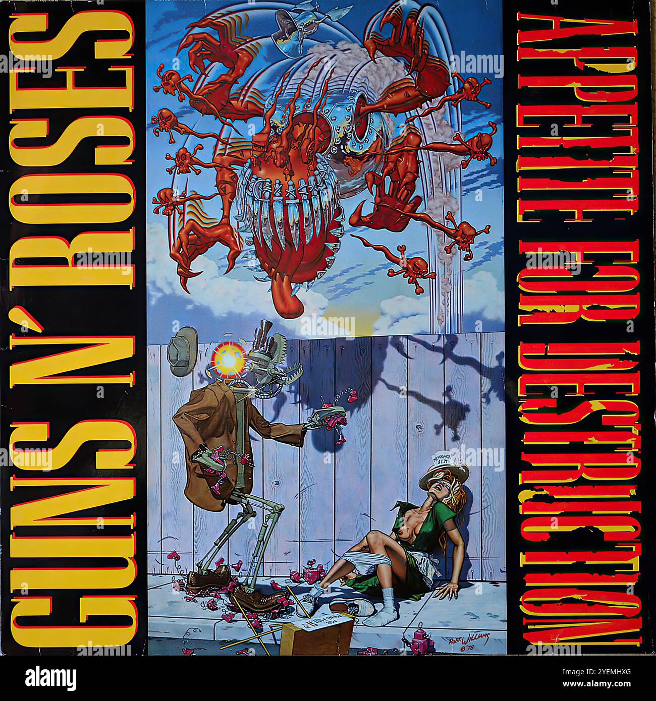 Guns N Roses - Appetite For Destruction - Original Vinyl Cover Stock Photo - Alamy