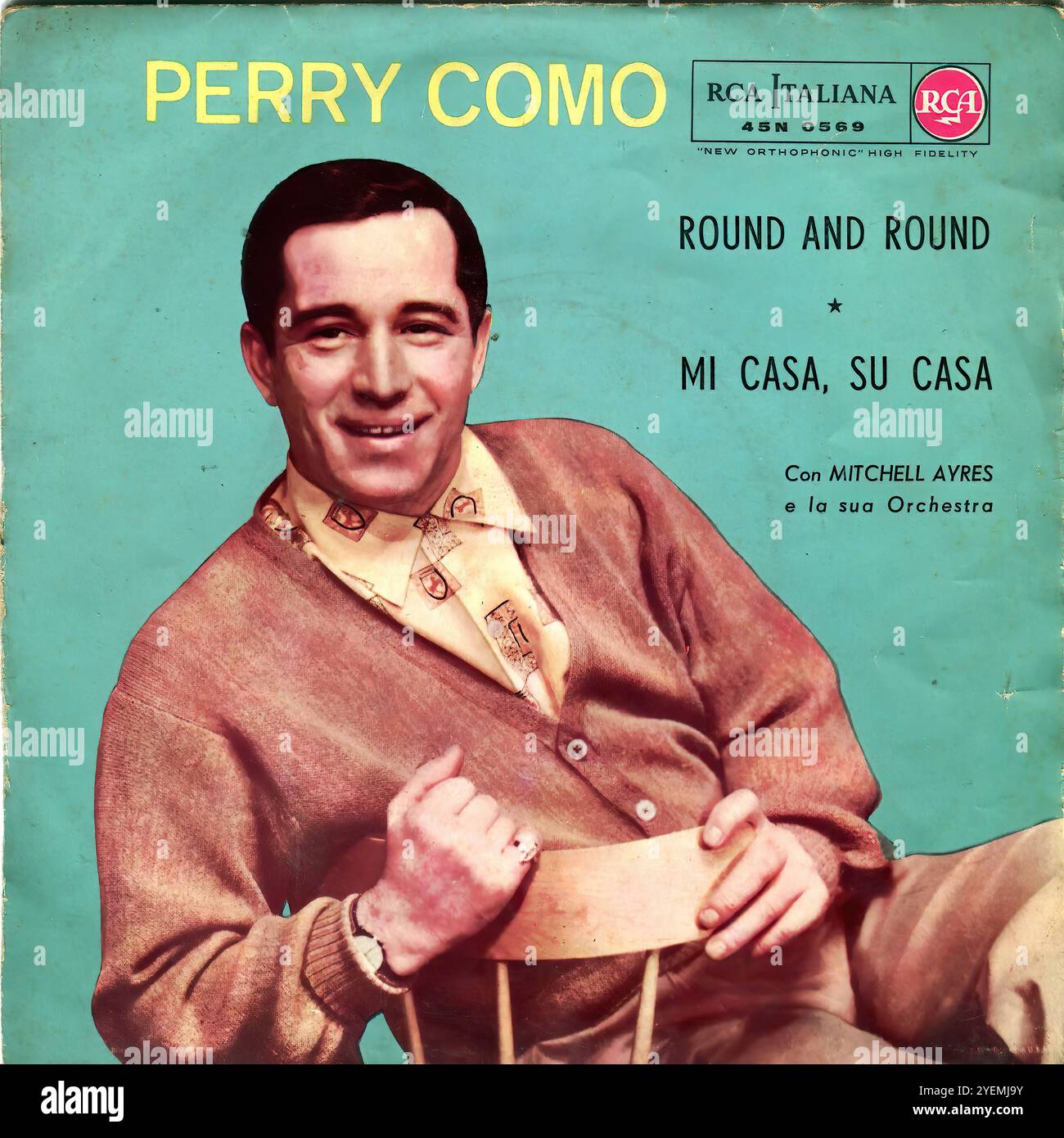 Perry Como - Round and Round - Original Italian Vinyl Cover Stock Photo ...