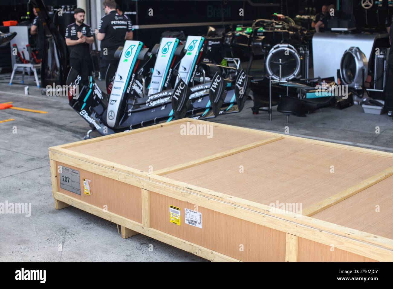 Mercedes AMG F1 Team transport box during the Formula 1 Grande Premio ...