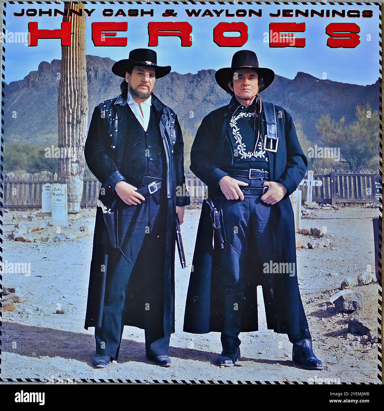 Johnny Cash and Waylon Jennings - Heroes - Original Vinyl Cover Stock ...