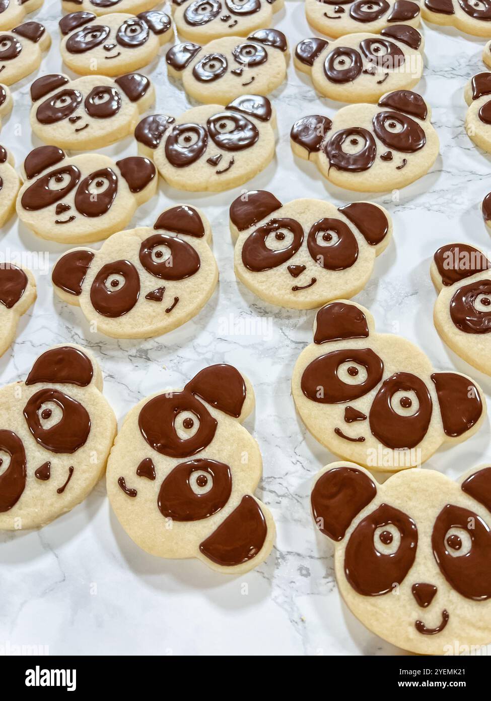 Cute Panda Face Sugar Cookies with Chocolate Icing Stock Photo - Alamy