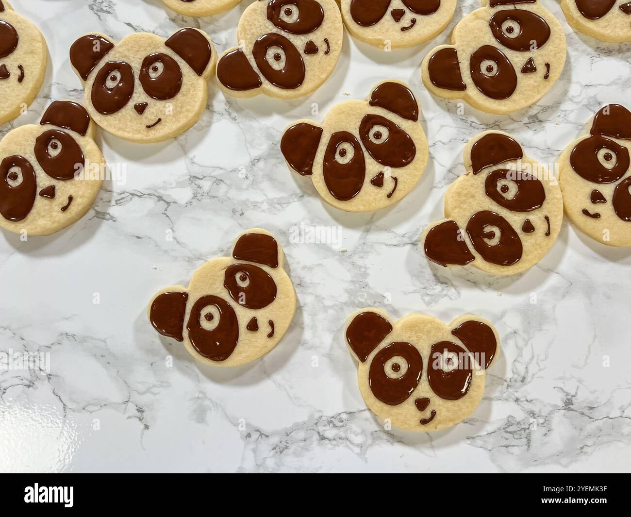 Cute Panda Face Sugar Cookies with Chocolate Icing Stock Photo - Alamy