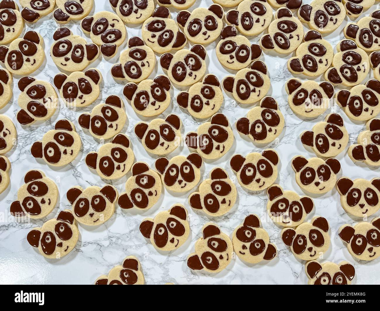 Cute Panda Face Sugar Cookies with Chocolate Icing Stock Photo - Alamy